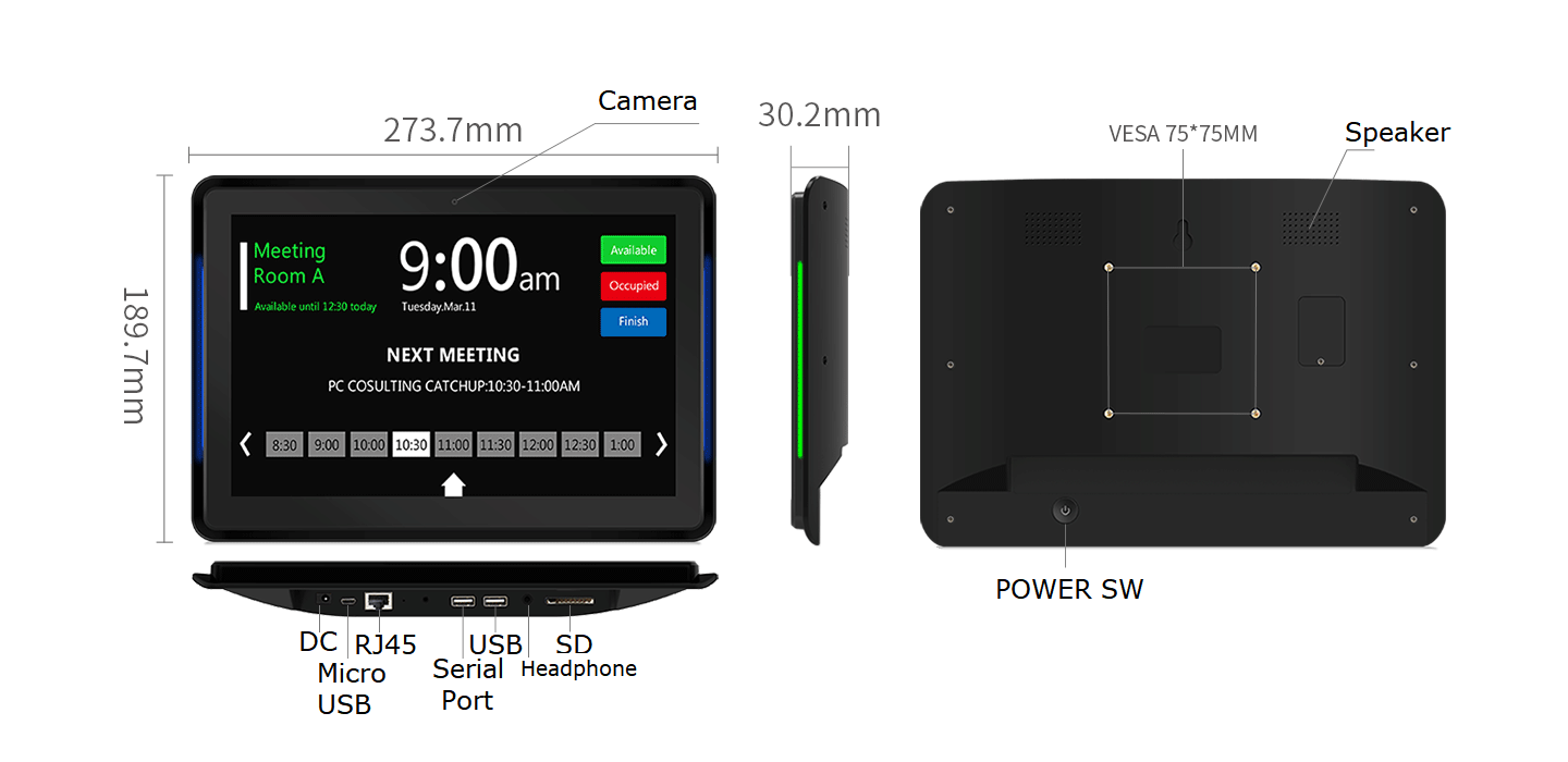 SyncSign 13.3-inch LCD Digital Signage Monitor (Touch Screen/Side ...
